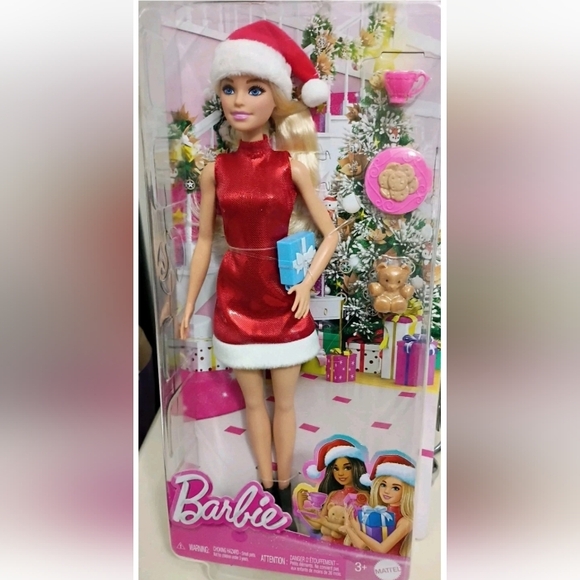 Mattel | Toys | Barbie Santa Doll Holiday Doll Wred Dress And Santa Hat ...